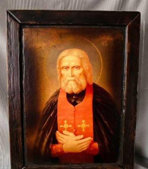 Икона "Св Преподобный Серафим Саровский" в раме