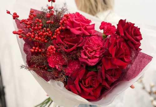 Красные розы Французские розы, Букет