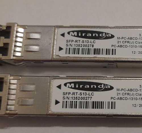 Miranda SFP-RT-S13-LC 1310nm Optical Transceiver