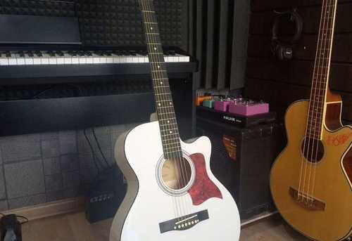 Акустическая гитара белая (комплект)