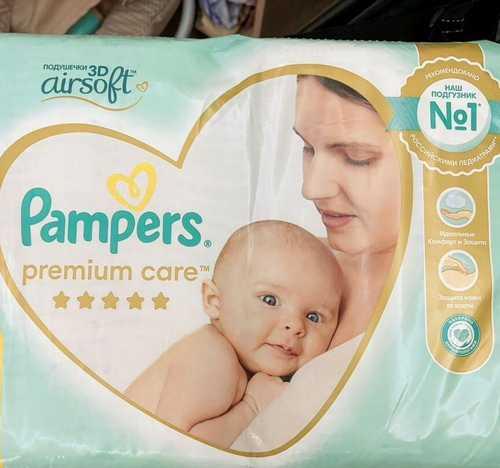 Подгузники детские новые Pampers premium care