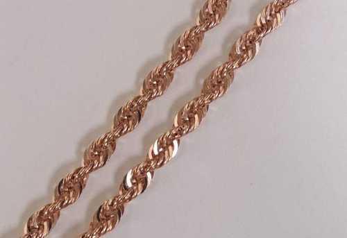 Золотая цепь плетение "Веревочка" 54 размер