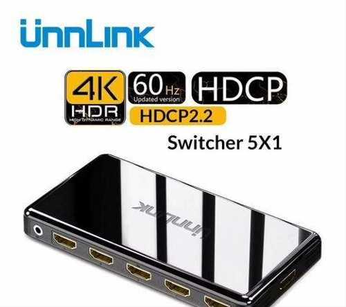 Unnlink switch 5x1 hdmi 2.0 4K 60hz HDR