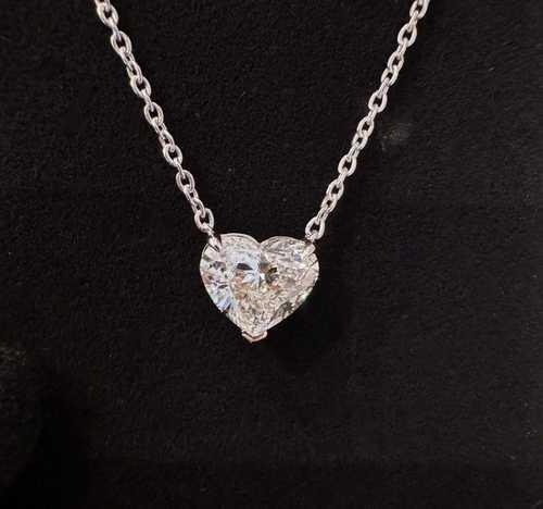 Золотая подвеска с бриллиантом Cvd Heart 2,5 crt