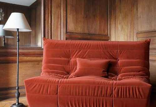 Бескаркасный диван дефранс. Оранжевый Велюр