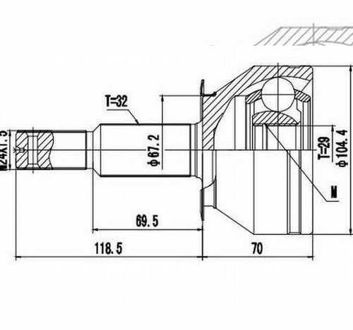 ШРУС наружный задний zikmar, Z87163R