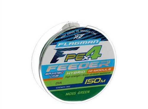 Flagman Шнур PE Hybrid F4 Feeder 150м Moss Green 0