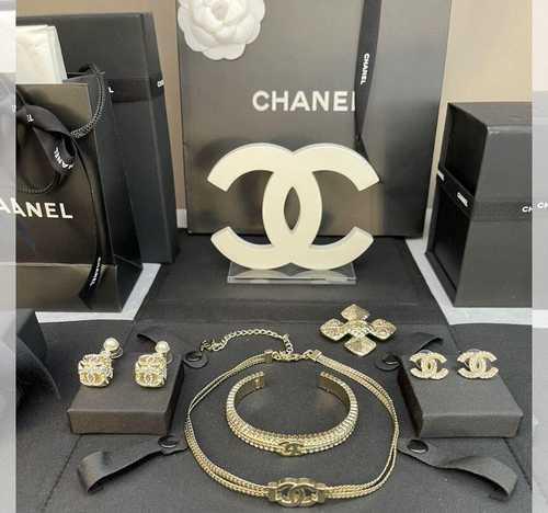 Колье чокер chanel браслет серьги 2024