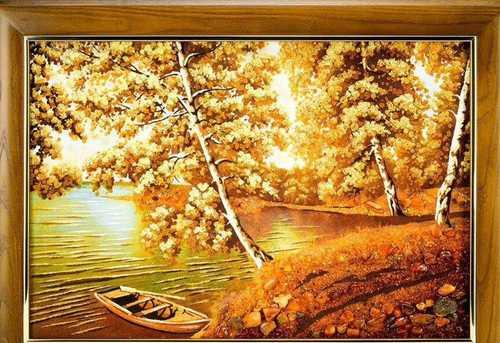 Картина из янтаря - Пейзаж. Река Array