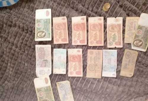 Старые бумажные советские деньги