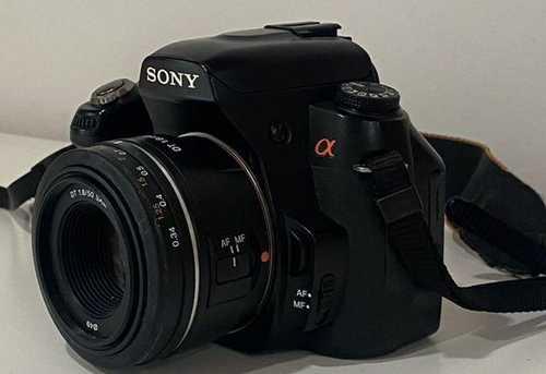 Зеркальный фотоаппарат sony a450 + объектив 50mm