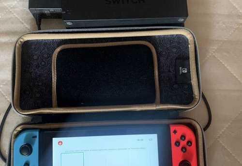 Nintendo switch + чехол, док и зарядка