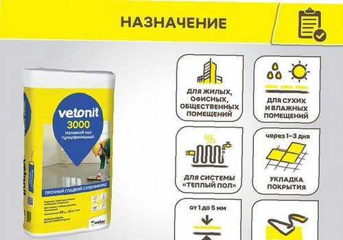 Ровнитель (наливной пол) финишный Weber.vetonit 30