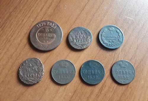 Царские оригинальные монеты разных царей 7шт