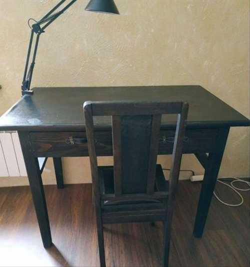 Стол письменный дубовый старинный+ стул.Лофт