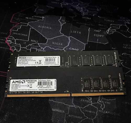 Оперативная память AMD Radeon memory DDR4 2x8 16gb