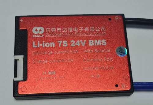 Плата контроля BMS Li-ion 7S 24V 50A