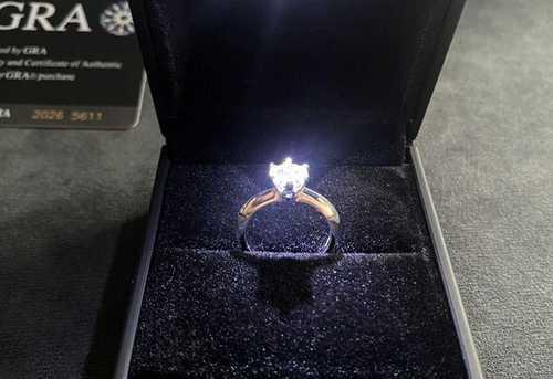 Серебряное кольцо с муассанитом 1ct
