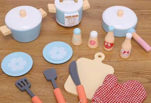 Набор детской игровой деревянной посуды "Кухня"