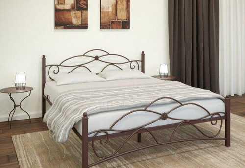 Кровать коричневая из металла / Грация