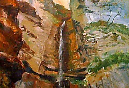 Картина маслом на холсте Чегемский водопад