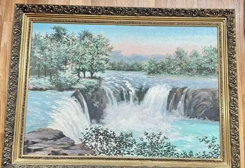 Картина маслом на холсте "Водопад" 90х60
