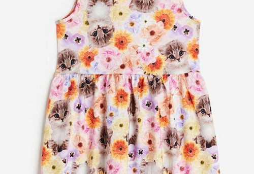 Платье сарафан H&M с котятами для девочки 122-128