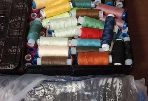 Набор швейных ниток +ткань