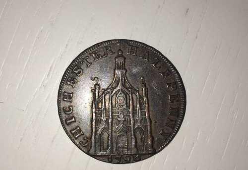 Английская монета 1794 Пол Пенни Чичестер
