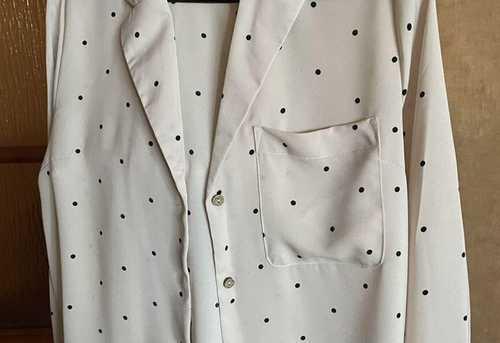 Блузка рубашка женская 42 в горошек