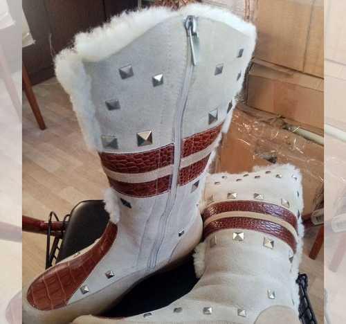 Сапоги замша