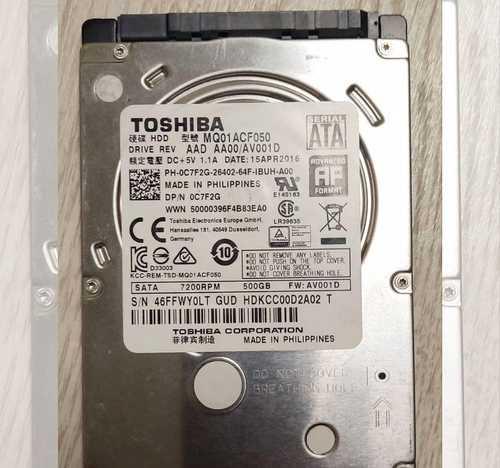 Жесткий диск Toshiba 500 гб