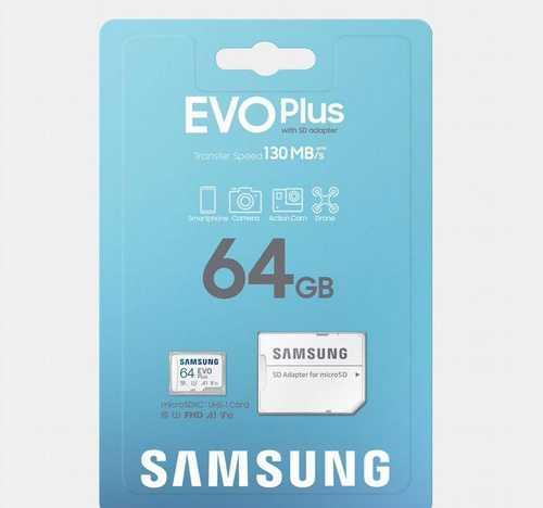 Карта памяти Samsung EVO plus 64 гб