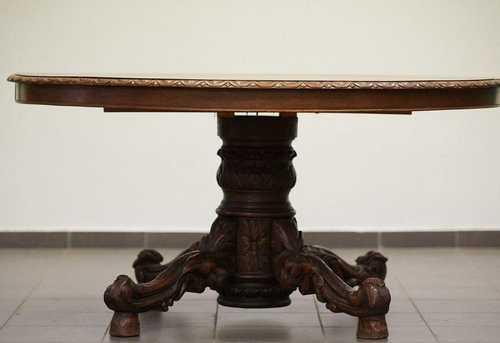 Старинный Викторианский дубовый обеденный стол
