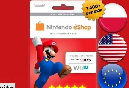 Карты пополнения Nintendo Eshop USA