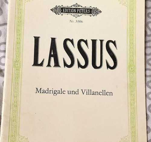 О.Лассо.Сборник мадригалов и вилланелл