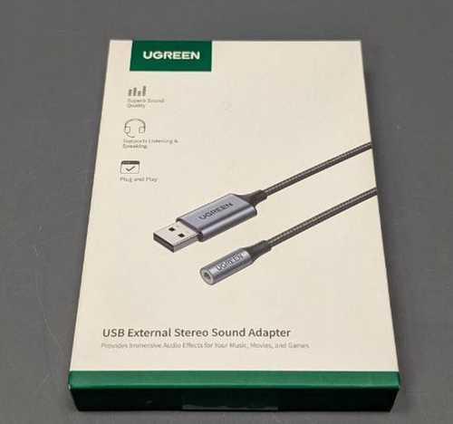 Адаптер Ugreen CM477 USB 2.0-3.5 мм Audio Adapter