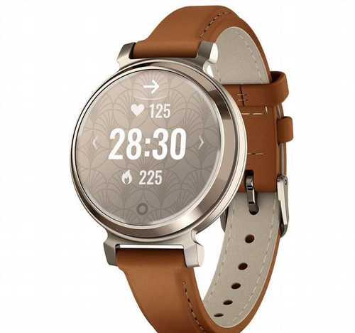 Часы Garmin lily 2 Cream Gold Case with Tan Leather Band