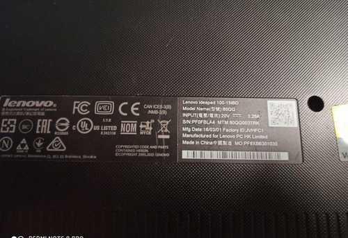 Ноутбук Lenovo 100-15IBD по запчастям