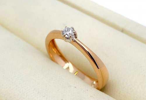Золотое кольцо с бриллиантом 585пр. размер: 15,7