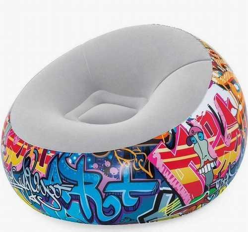 Надувное кресло 112x112x66см bestway graffit