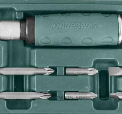 Jonnesway AG010055A Ударная отвертка с битами SL 8,10мм PH# 2,3 36мм и PH# 2,3 80мм, 7 предметов