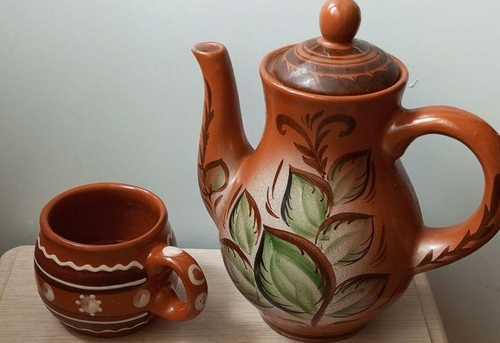 Чайник кружка керамика глина