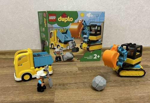 Lego duplo truck and tracked excavator