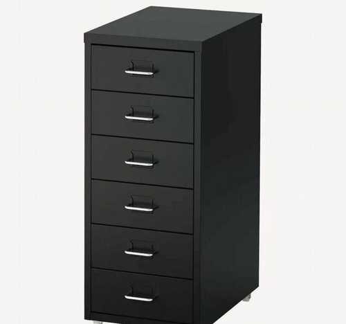 Тумба на колесиках IKEA helmer, черная, металл