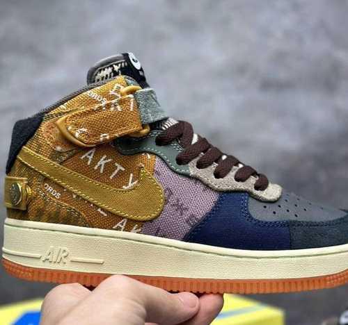 Кроссовки nike AIR force 1 кактус джек с мехом