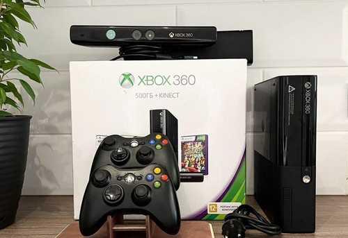 Xbox 360E 500GB Прошитый+2 джойстика+89игр
