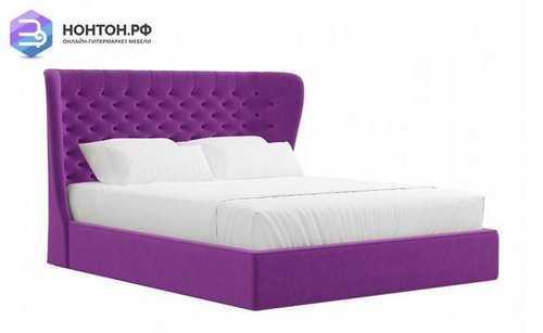 Кровать Далия 1.6 м микровельвет фиолетовый