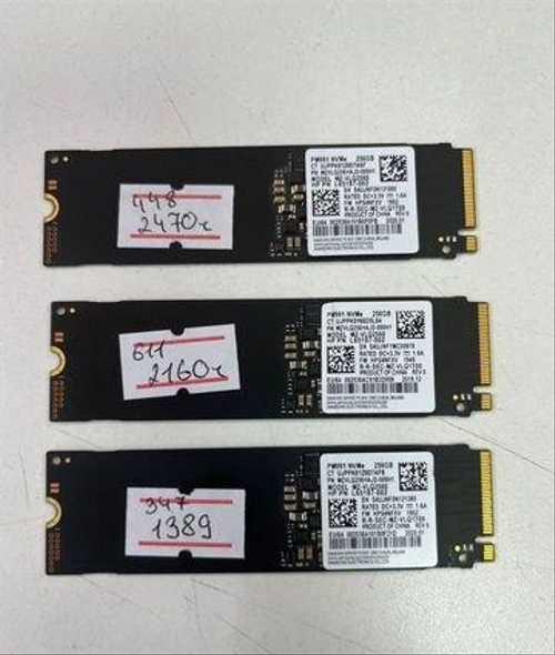SSD M.2 Nvme бу Samsung PM991 256 gb 2470ч