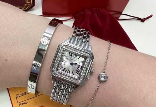 Часы женские cartier серебро